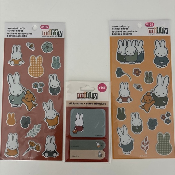 miffy | Office | Nwt Miffy Limited Edition Puffy Sticker And Sticky ...